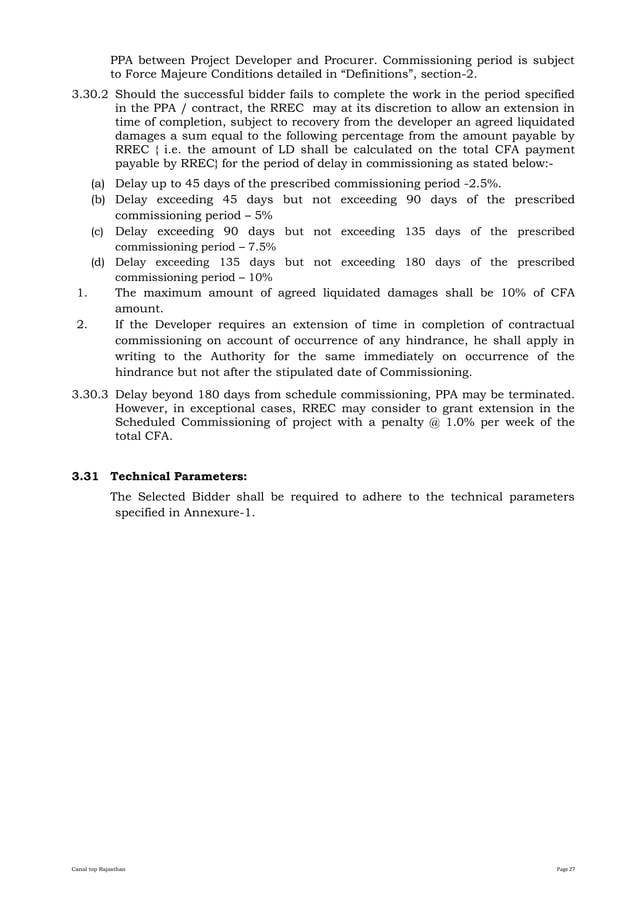 Request for Proposal (RfP) For Installation of 2 MW Canal Top Grid ...