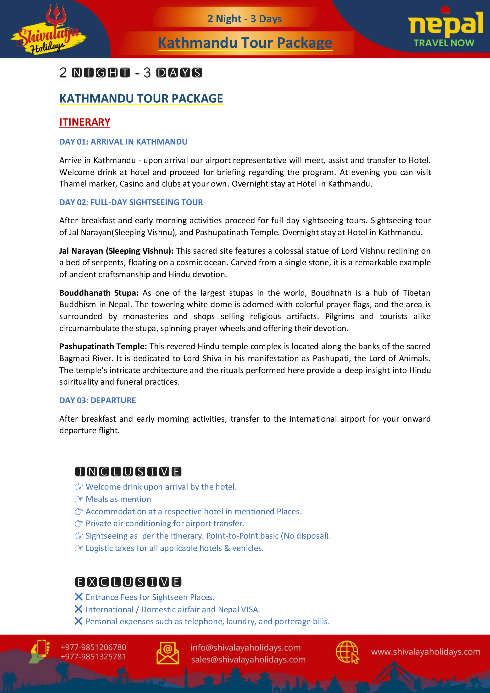 Kathmandu Tour Packages 2nights and 3 Days | PDF