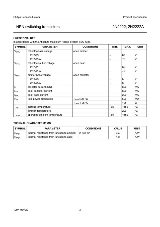 2N2222/2N222A Transistor data sheet | PDF