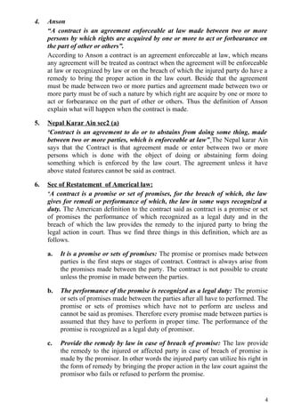 nature and importance of law of contract | DOC
