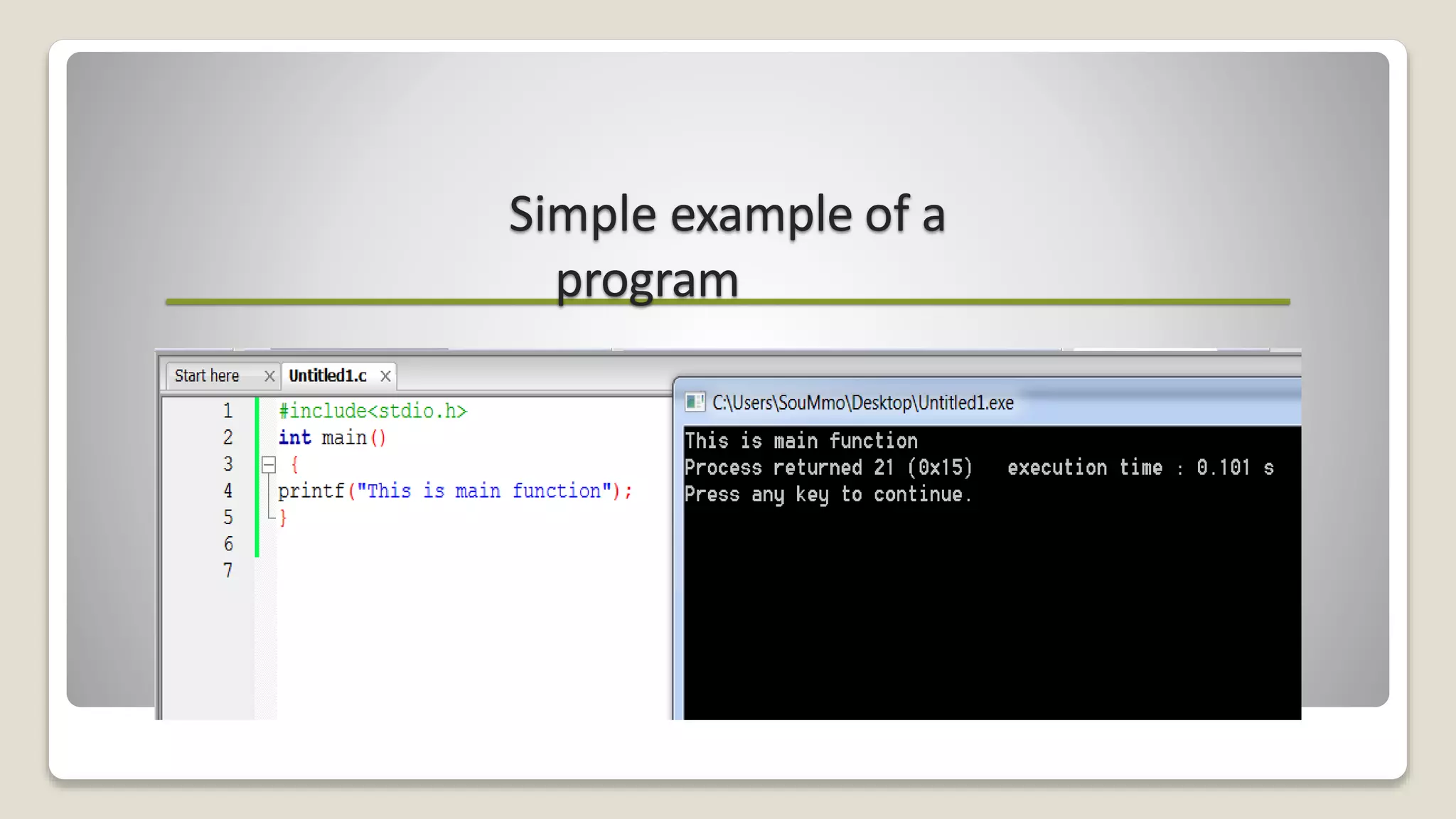 Basic Structure of C Language and Related Term | PPT