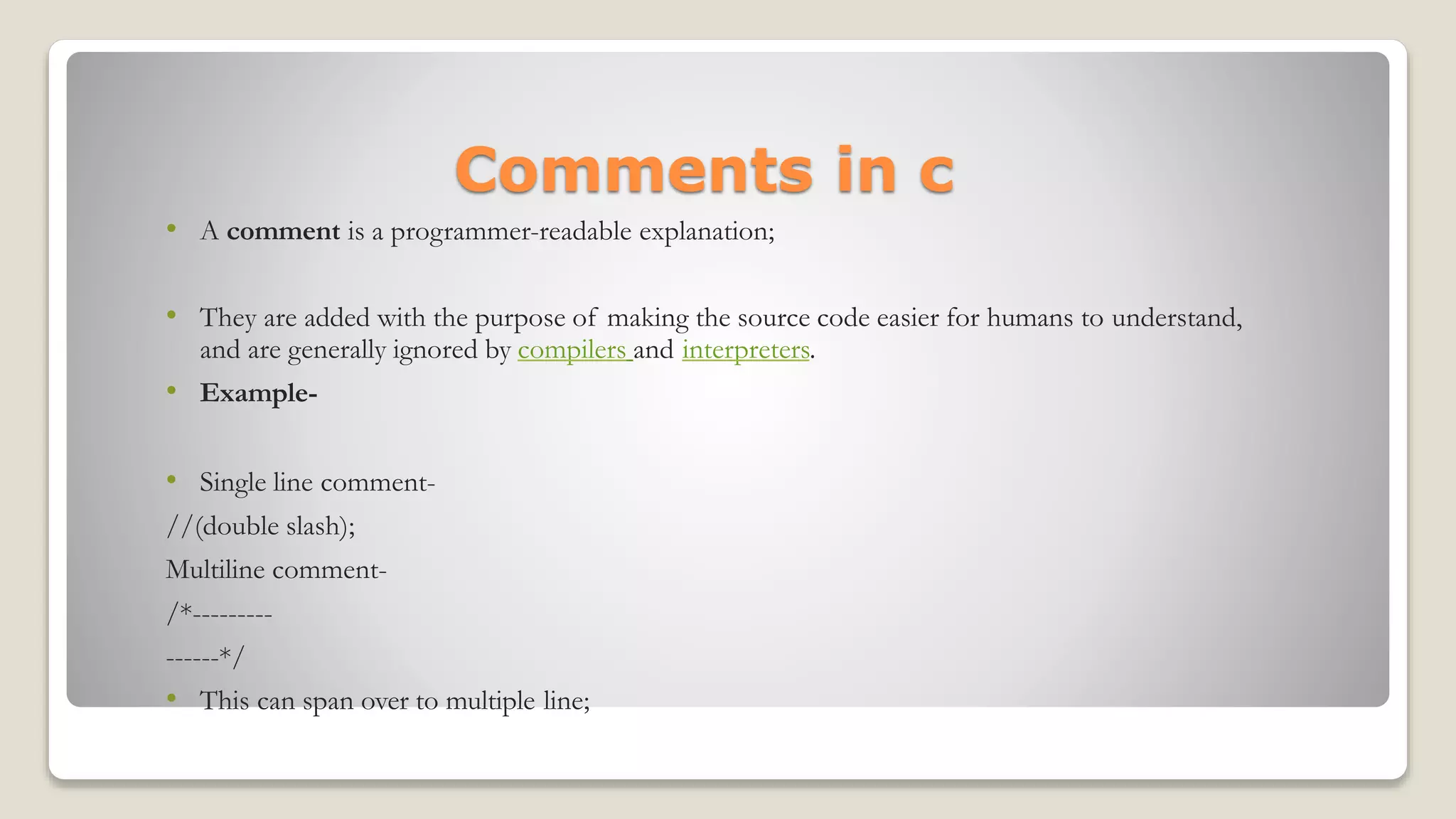 Basic Structure of C Language and Related Term | PPT