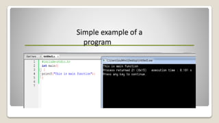 Basic Structure of C Language and Related Term | PPT