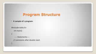 Basic Structure of C Language and Related Term | PPT