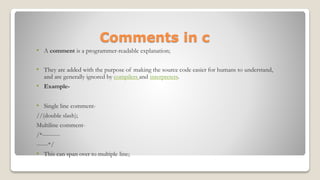 Basic Structure of C Language and Related Term | PPT