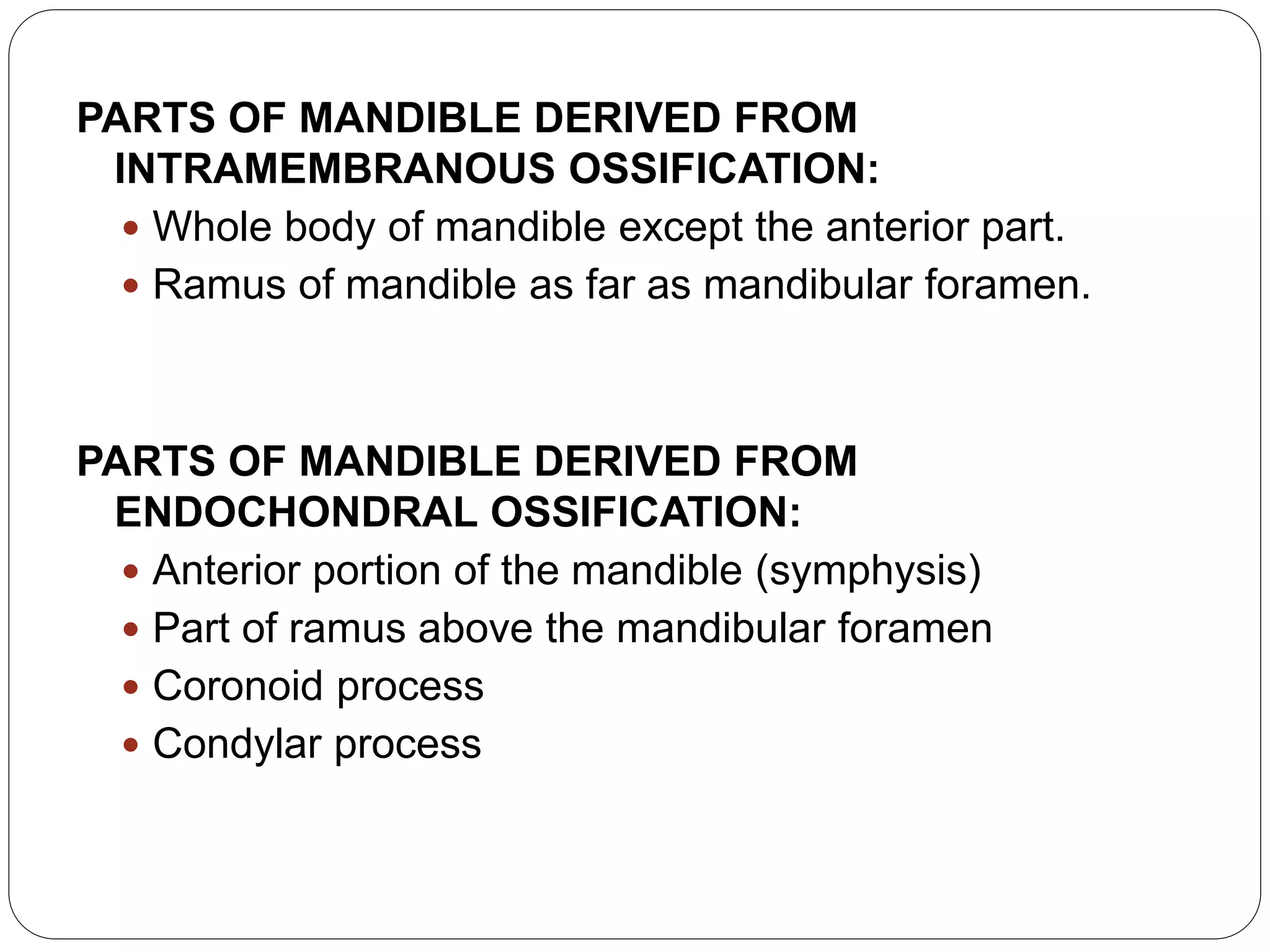 Development of mandible | PPTX