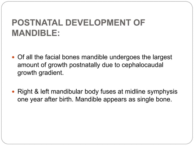 Development of mandible | PPTX