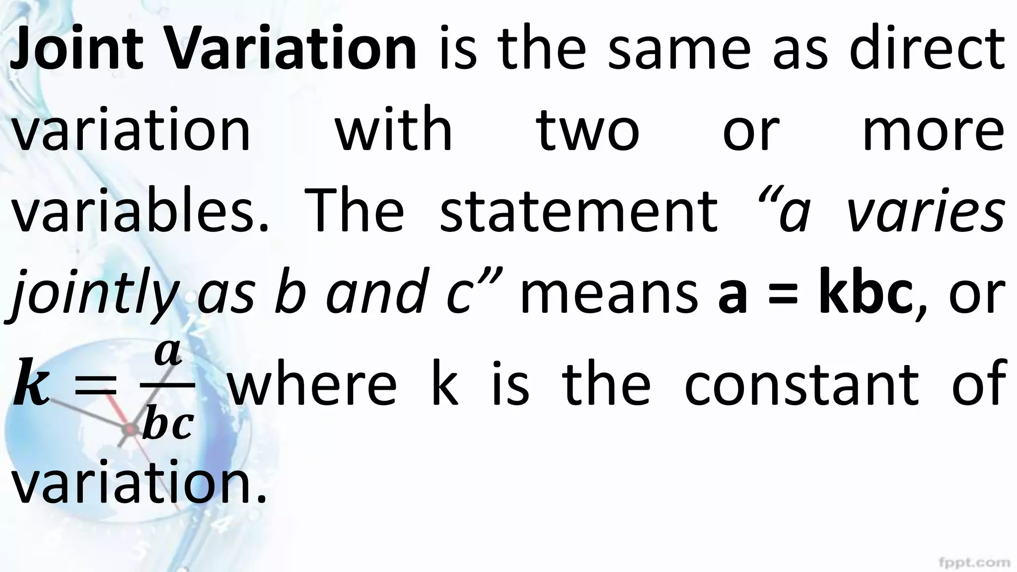 joint variation | PPTX