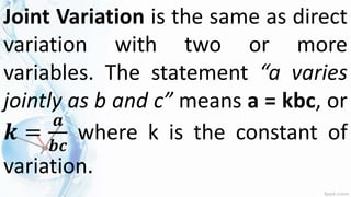 joint variation | PPT