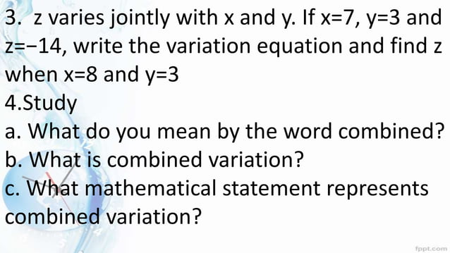 joint variation | PPT