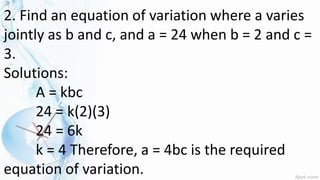 Joint Variation Example
