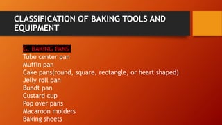 1920 LESSON 2.1:CLASSIFICATION OF BAKING TOOLS | PPTX