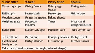 1920 LESSON 2.1:CLASSIFICATION OF BAKING TOOLS | PPTX