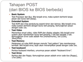 pengenalan bios & pc hardware diagnostic | PPTX