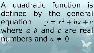 quadratic functions | PPT
