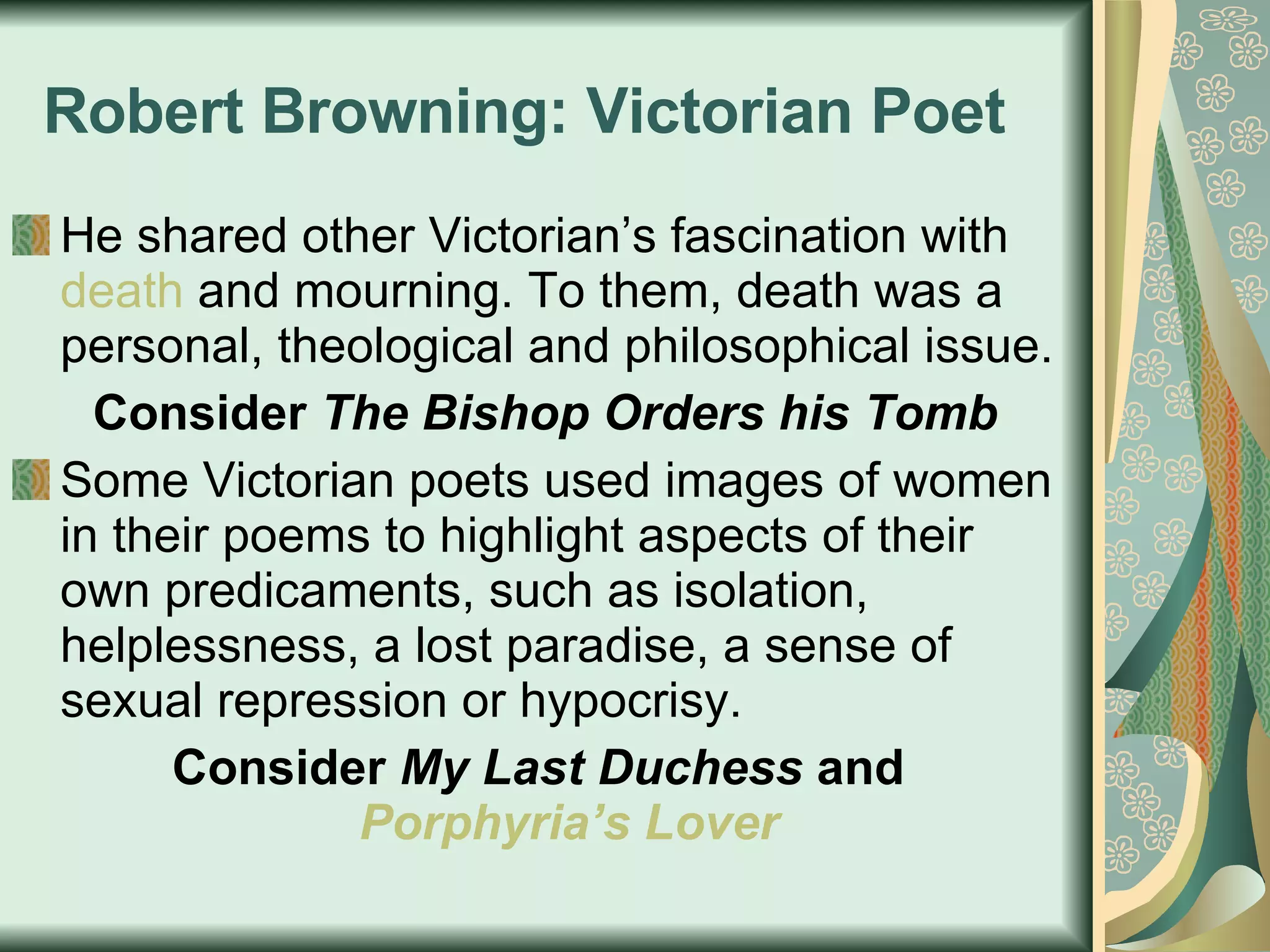 2nd Robert Browning 1812 1889 | PPT | Poetry | Books and Literature