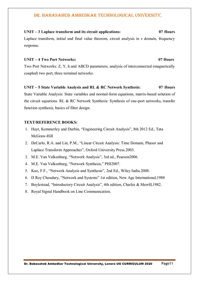 DBATU syllabus 2nd year-syllabus-extc-and-allied-branches-w.e.f-ay-2021 ...