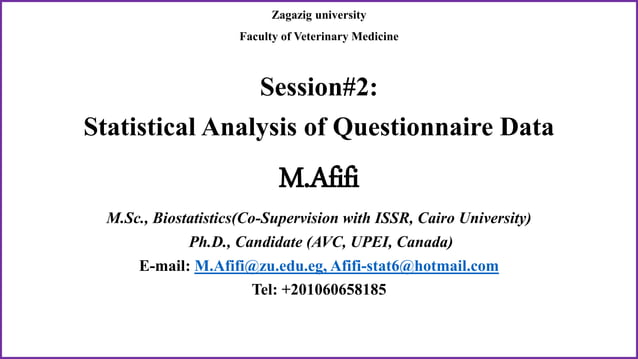 statistical analysis of questionnaires | PPTX | Educational Assessment | Education