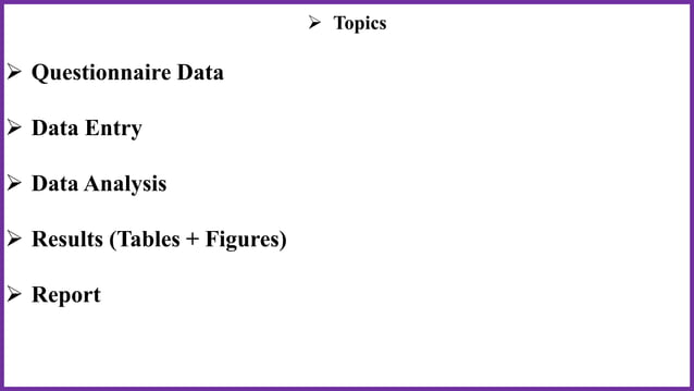 statistical analysis of questionnaires | PPTX | Educational Assessment | Education