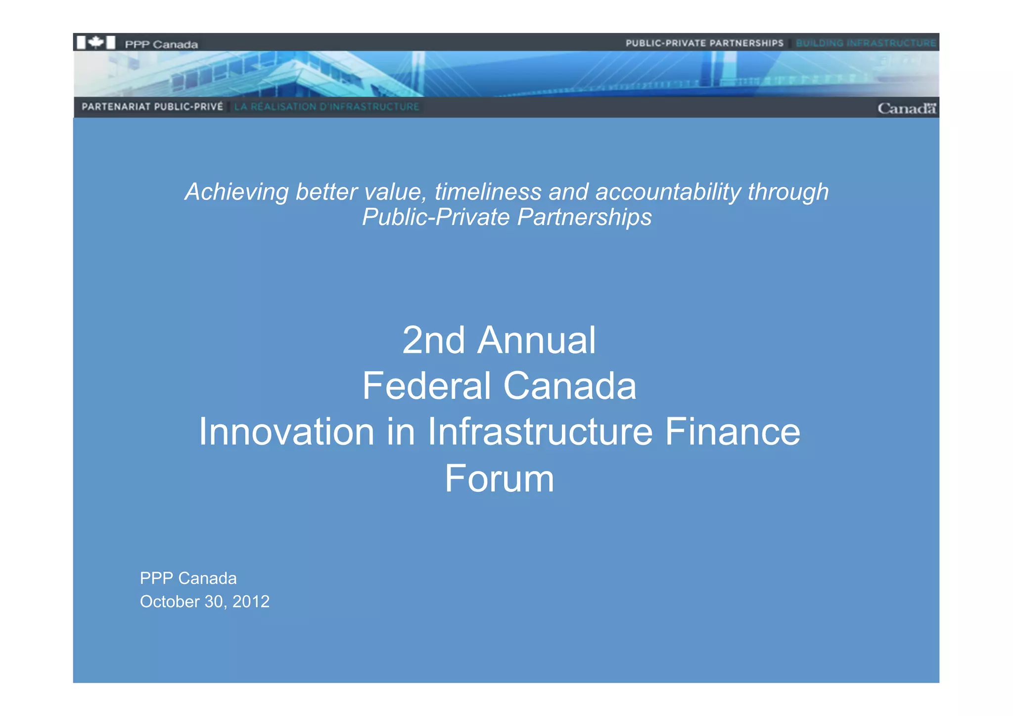 2nd annual canadian innovation in infra fin 2011 | PPT