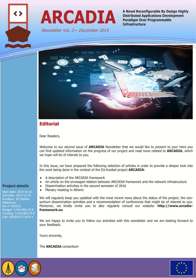 2nd ARCADIA project newsletter | PDF