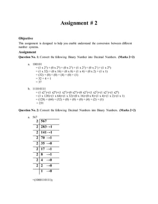 Binary Number into Decimal Numbers | DOCX | Computing | Technology ...