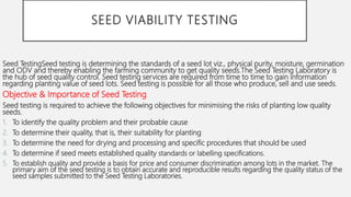 Seed Viability Testing | PPTX