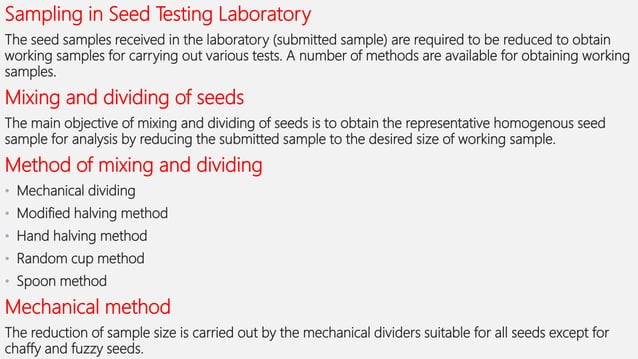 Seed Viability Testing | PPTX | Agriculture | Industries