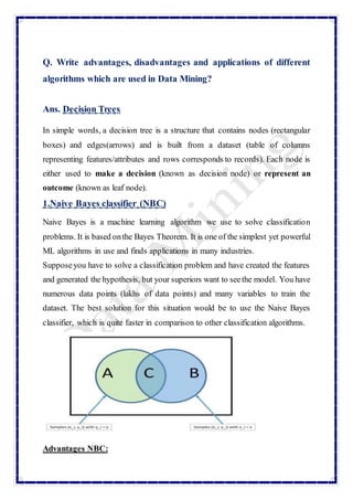 Types of Machine Learnig Algorithms(CART, ID3) | DOCX