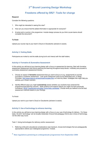 2nd brunel learning design workshop draft3 | PDF