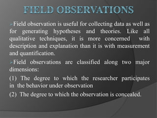 observational studies in research methodology | PPTX