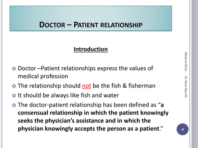 doctor patient relationship | PPTX | Medical Health