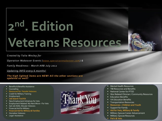 2nd edition veterans resources guide july 2012 | PPT