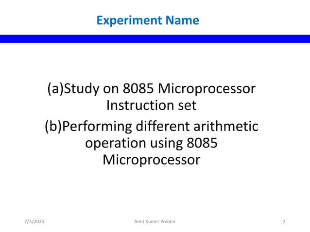 8085 Microprocessor Programming and Instruction set | PPT