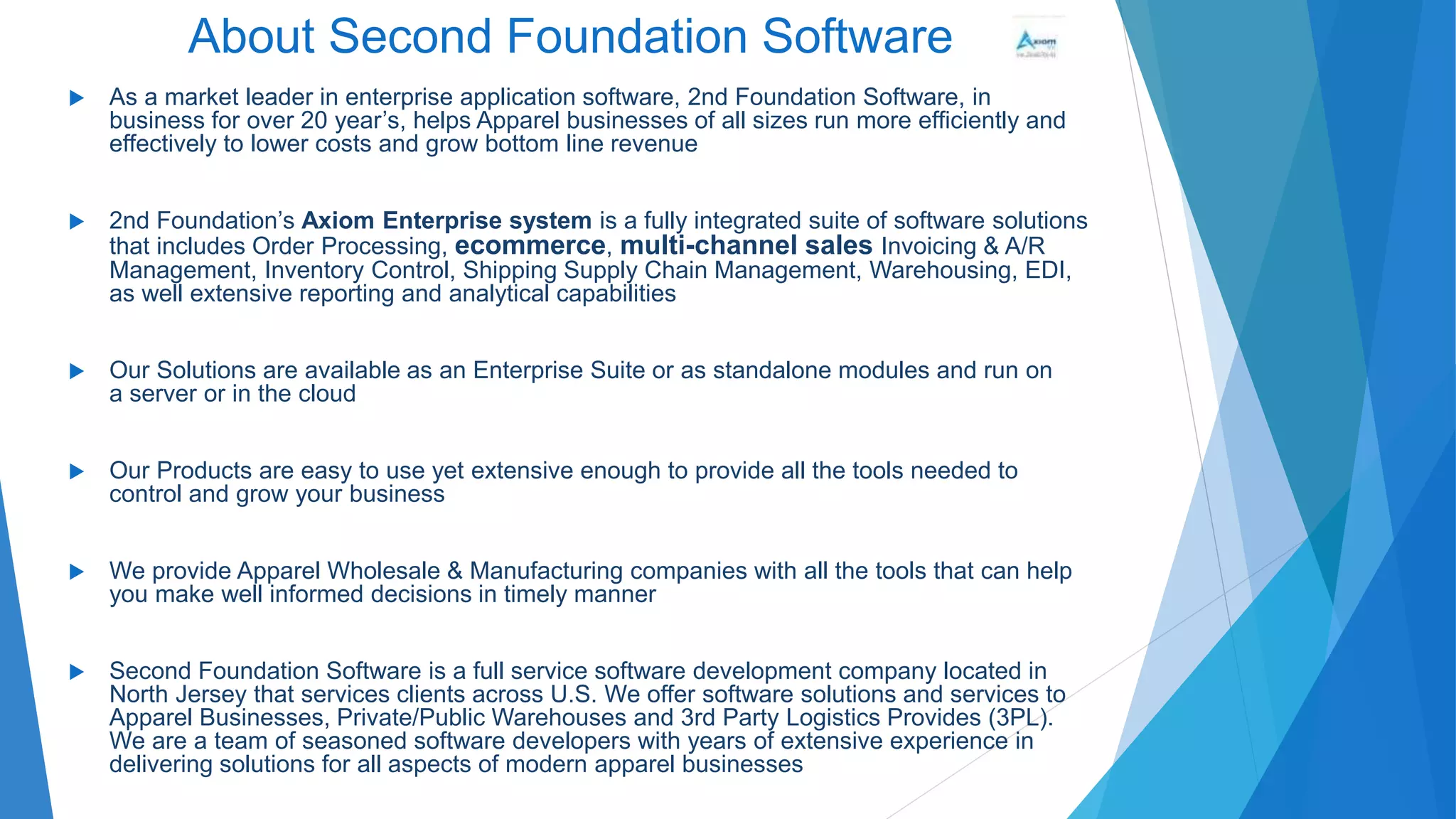 2nd foundation company overview axiom | PPT