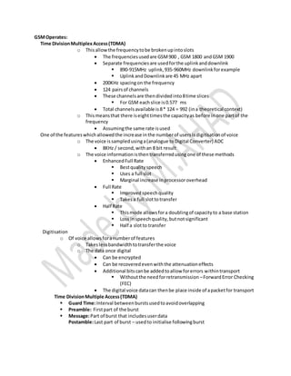 2G...All about second generation of cellular networks. | DOCX