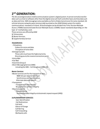 2G...All about second generation of cellular networks. | PDF