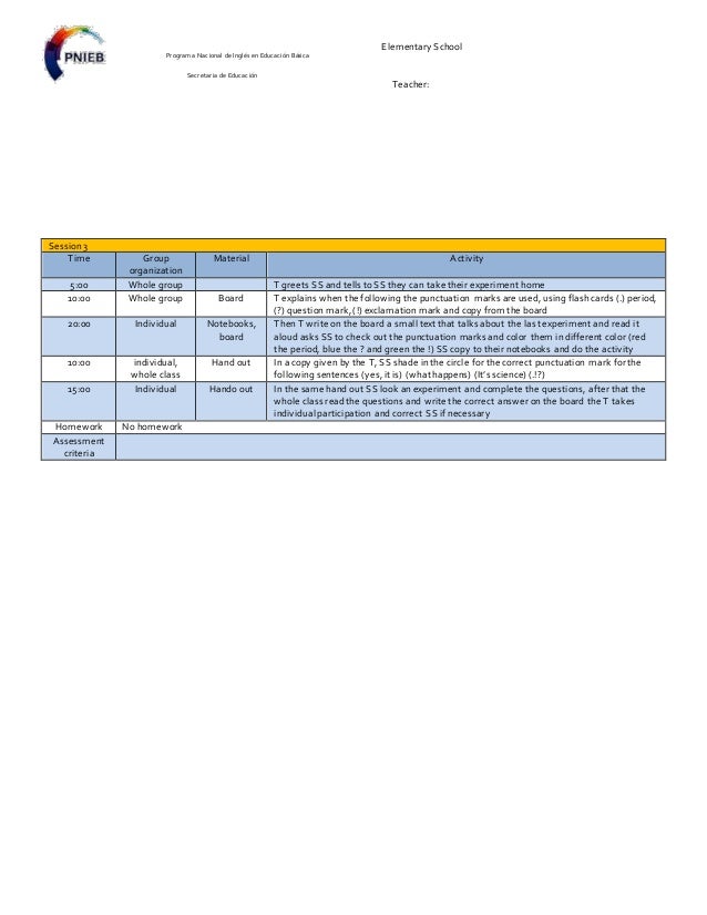 Mi planeacion de ingles primaria PNIEB