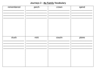 2nd grade journeys vocabulary | DOCX
