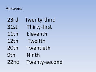 2nd grade ordinal cerdinal | PPSX