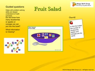 2nd Grade Math Activity: Fruit Salad (Algebra) | PPT
