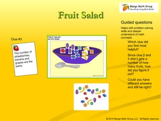 2nd Grade Math Activity: Fruit Salad (Algebra) | PPT