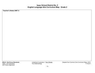 Second Grade Unit Two 2011 2012 | PDF