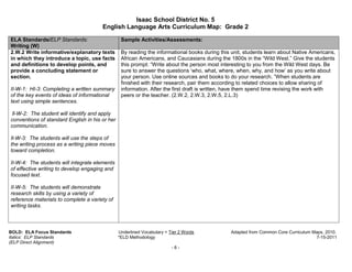 Second Grade Unit Two 2011 2012 | PDF