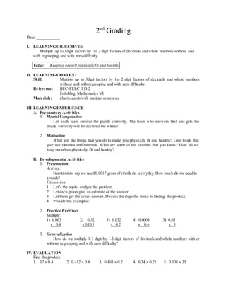 2nd grading mathematics grade vi | PDF