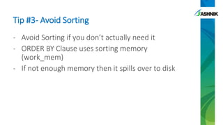 Tuning Slow Running SQLs in PostgreSQL | PPT