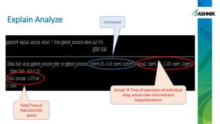 Tuning Slow Running SQLs in PostgreSQL | PPT