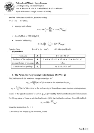 Fire Resistance of Materials & Structures - Modelling of Fire Scenario ...