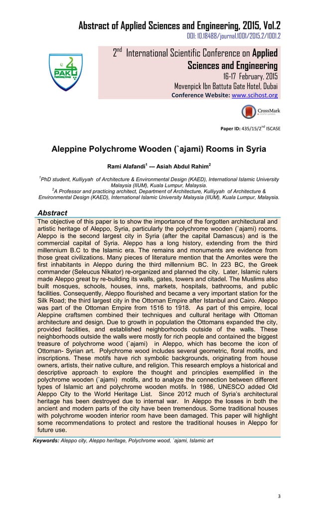 Aleppine Polychrome Wooden (`ajami) Rooms in Syria | PDF | Islam ...