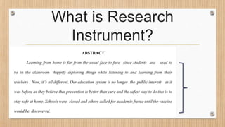 RESEARCH INSTRUMENT FOR QUANTITATIVE RESEARCH.pptx
